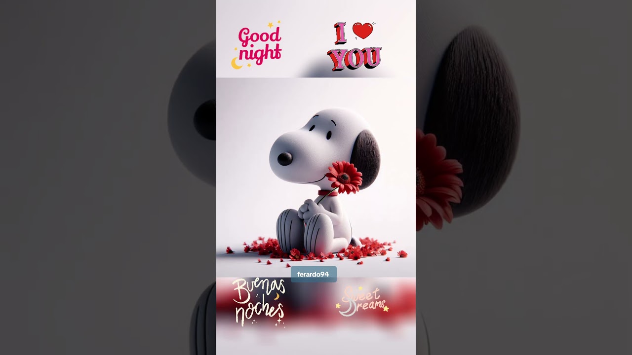 SNOOPY,  BUENAS NOCHES!! #ferai #buenasnoches #snoopy #flores #goodnight #cire