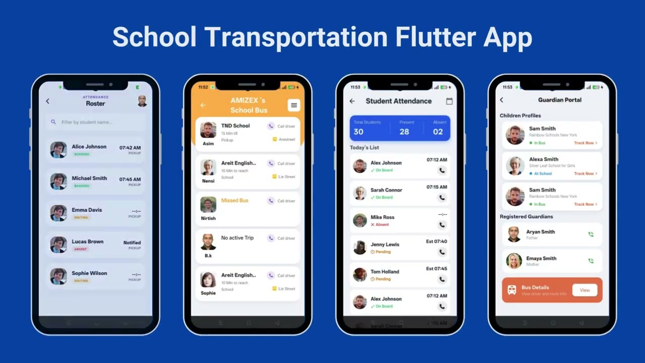 AI-Powered School Bus Tracking Flutter App Template