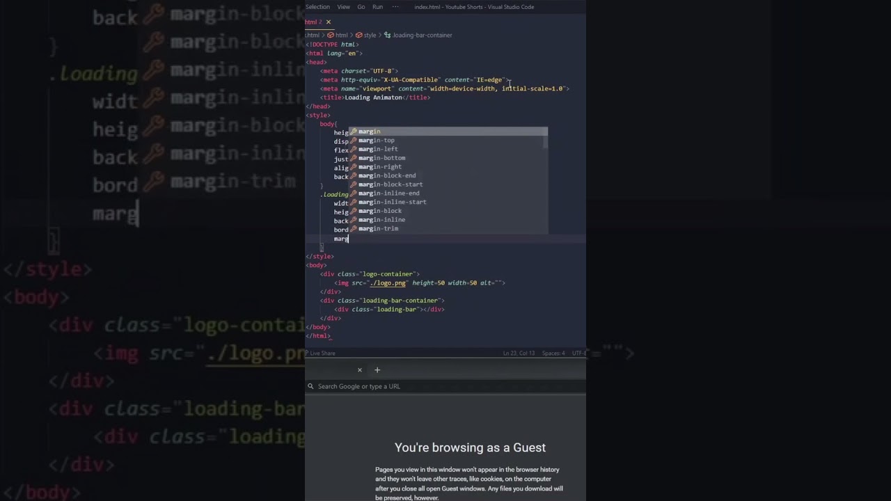 CSS Loading Bar Animation #coding #cssanimation #webdevelopment #webanimation