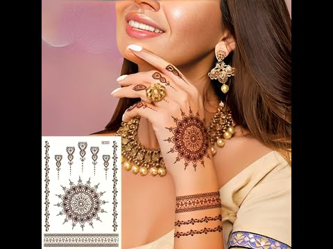 Customized Flower Henna Temporary Waterproof Body Tattoo Stickers for Women - Retail, Wholesale