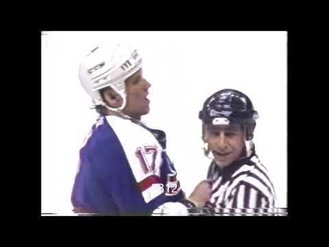 Keith Tkachuk (USA) vs Kent Manderville (Can) pre olympic tour 1991