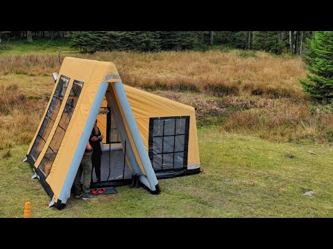 CAMPING IN OUR TINY HOUSE INFLATABLE TENT - Video Summary - Glarity