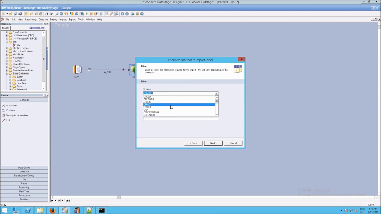 DataStage: Importing DB2 Table Definitions