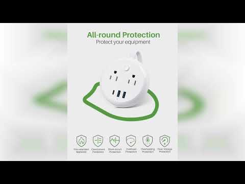 Review: Flat Plug Power Strip with USB C Ports, KOOSLA Travel Extension Cord No Surge Protecti...