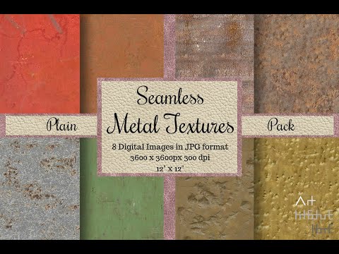 Seamless Metal Textures, Plain Pack - Steel Pattern, Digital Papers, Printable Scrapbook Paper