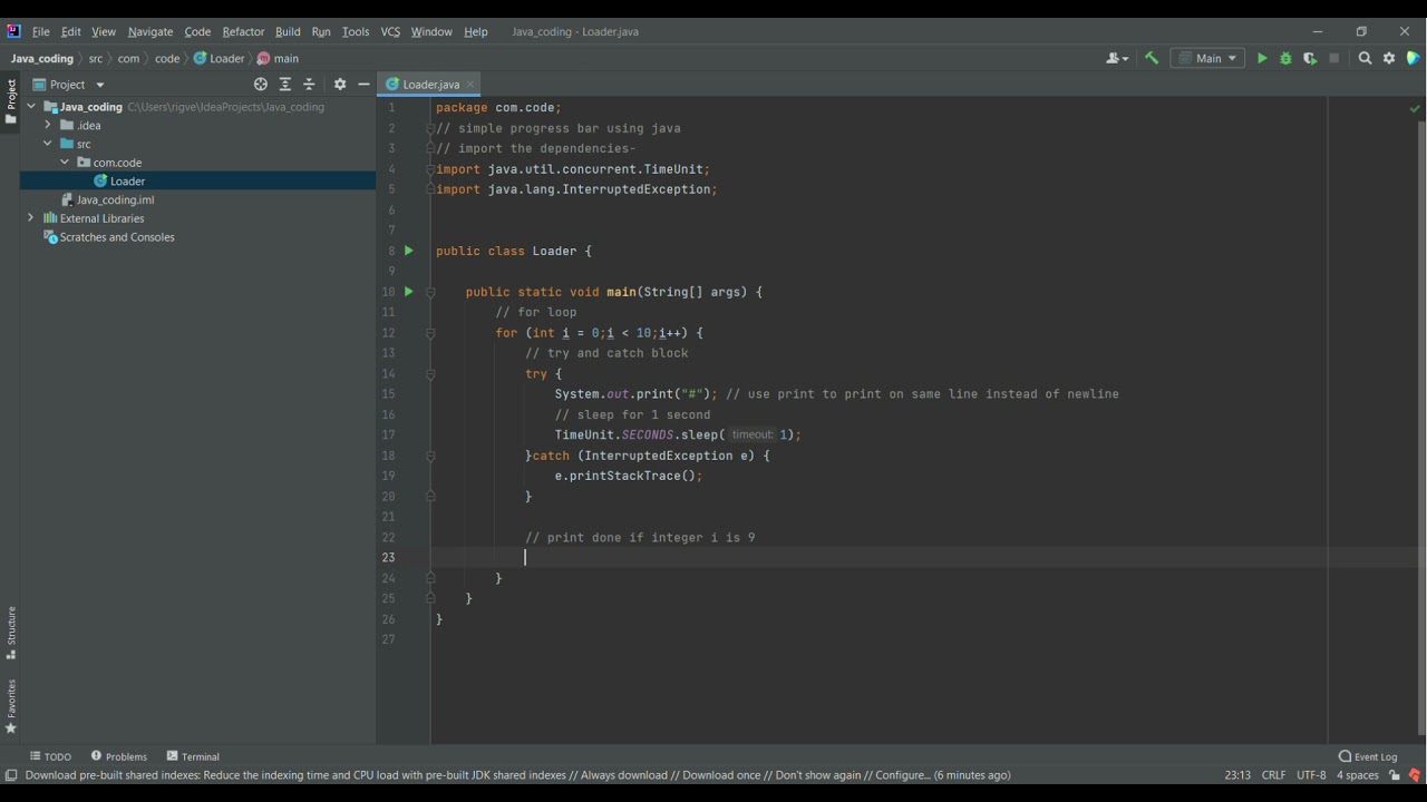 Simple Progress Bar in java