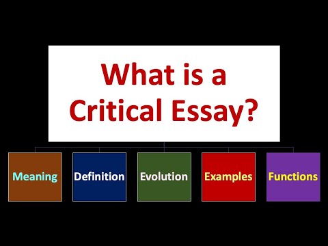 (Lecture-3), What is a Critical Essay? Meaning, Definition, Examples and Functions of Critical Essay