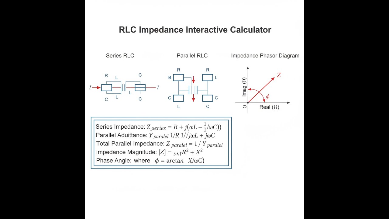 RLC Impedance Interactive Calculator - Instructions Video