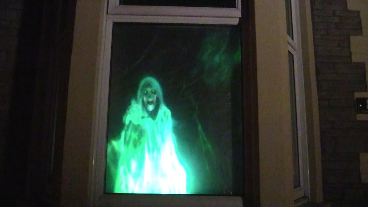 Halloween window projection