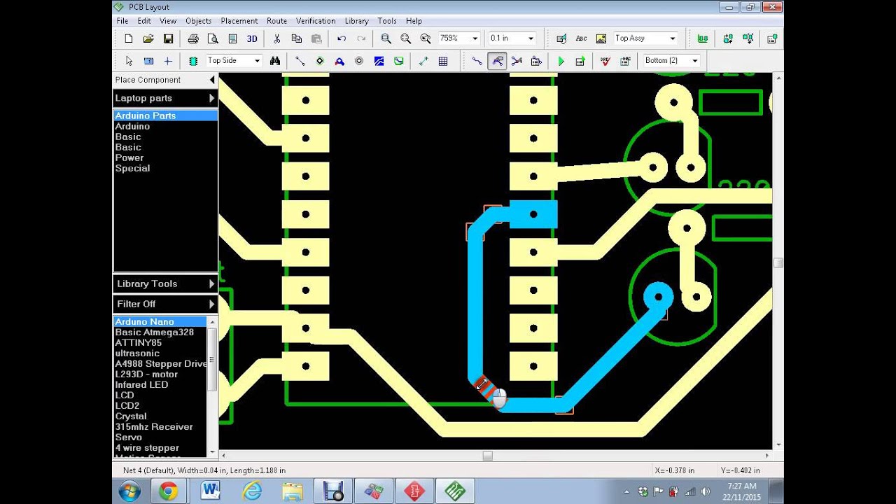 Using diptrace - PCB layout - Designing the board