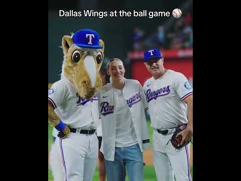 Paige Bueckers threw out the first pitch at a Rangers game ā¾ (via dallaswings/TT)
