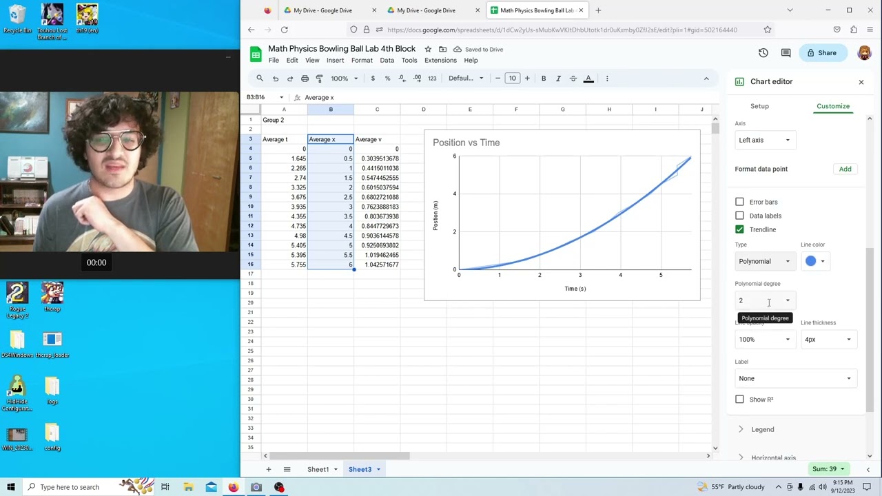 Google Sheets Graphing Tutorial Math Physics