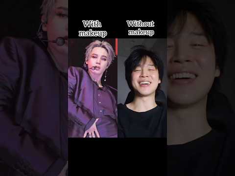 BTS members with makeup look vs without makeup look #btswitharmy #kpop