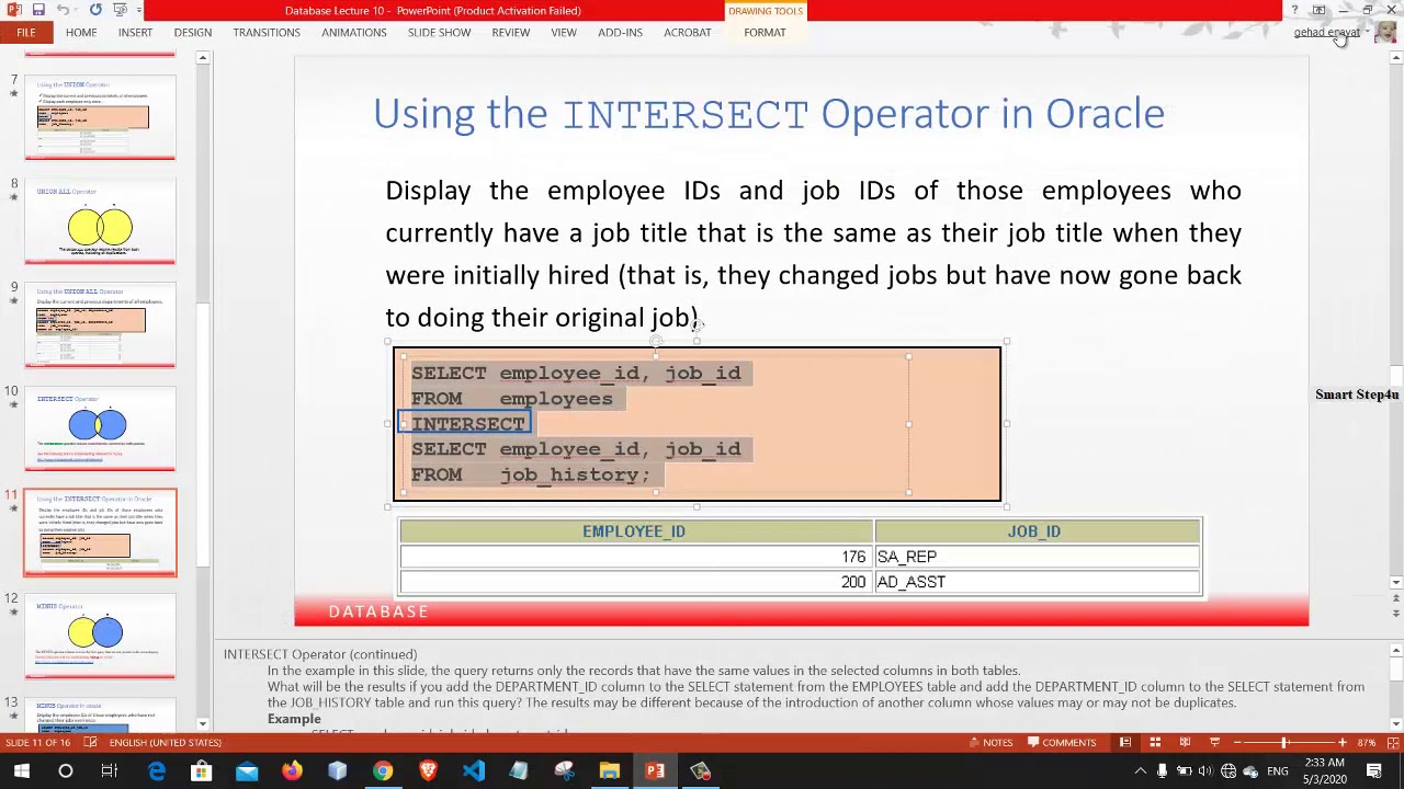 How to use the INTERSECT Operator in MySQL