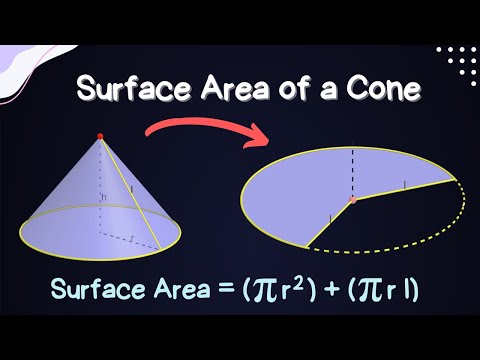 Surface Area of a Cone - Visual Explanation and Example (Mastering Geometry)