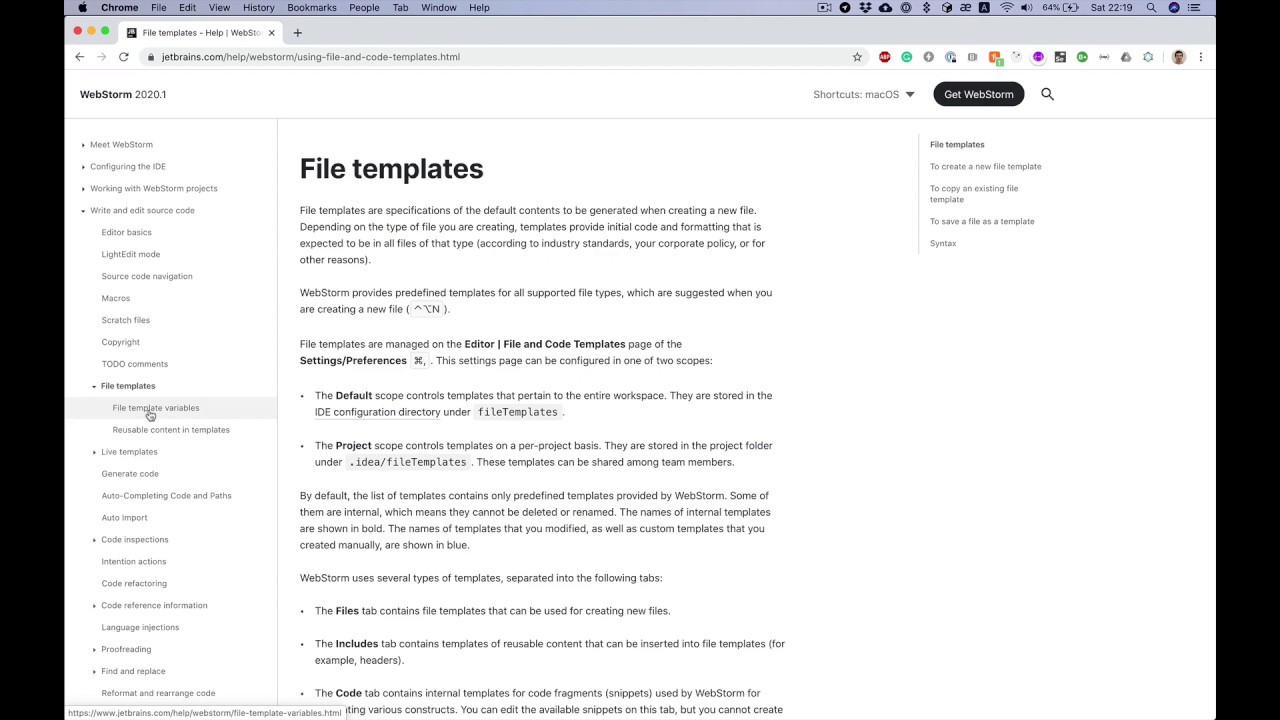 WebStorm file templates to speed up your development