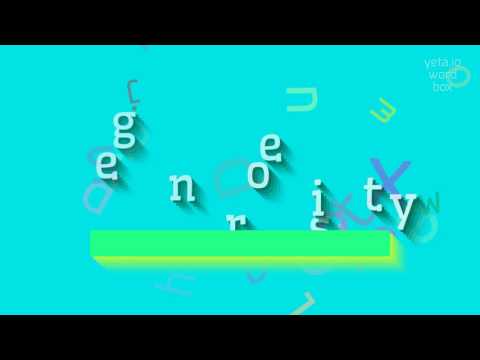 HOW TO PRONOUNCE GENEROSITY? #generosity