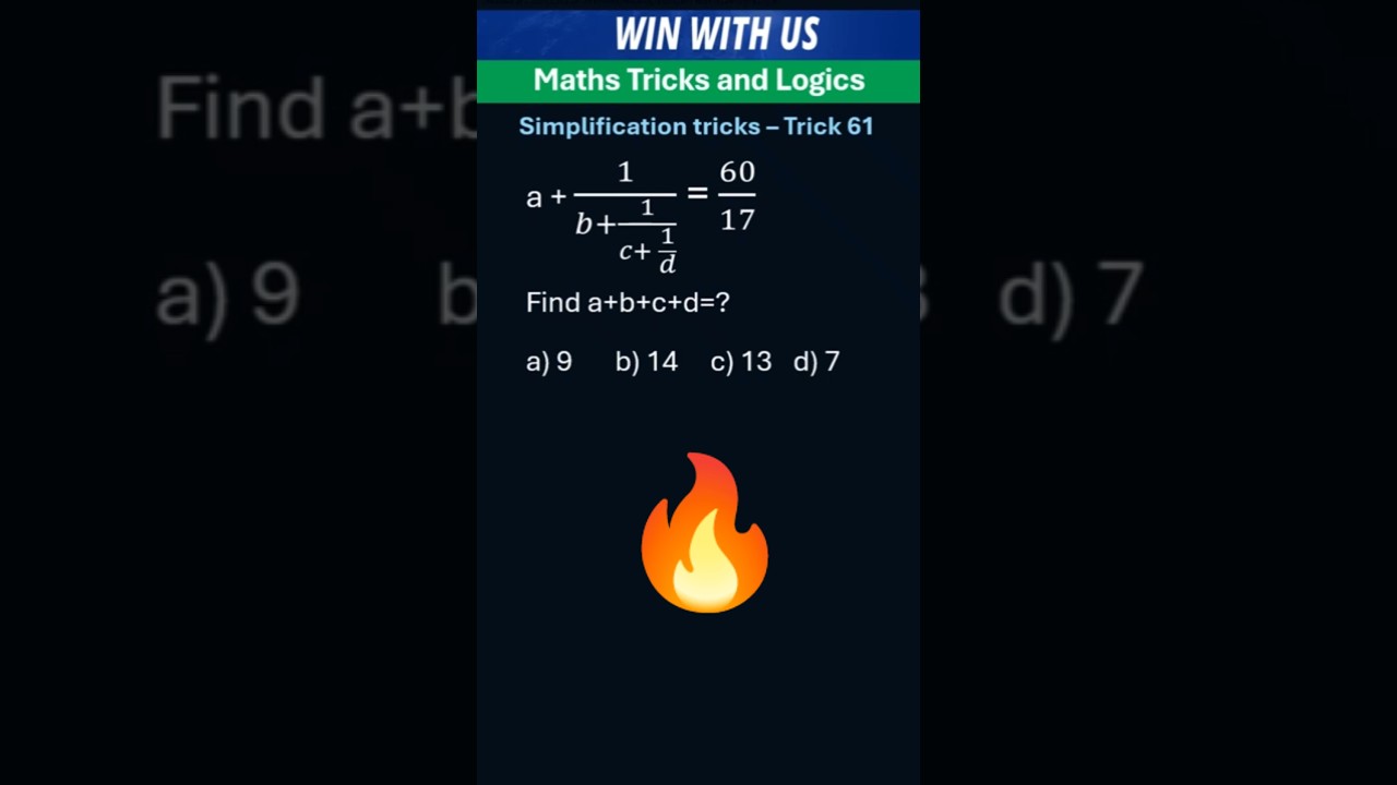 Aptitude Maths Simplification trick 61 | ladder division trick | Win with us
