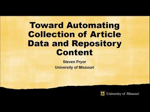 Toward Automating Collection of Article Data and Repository Content