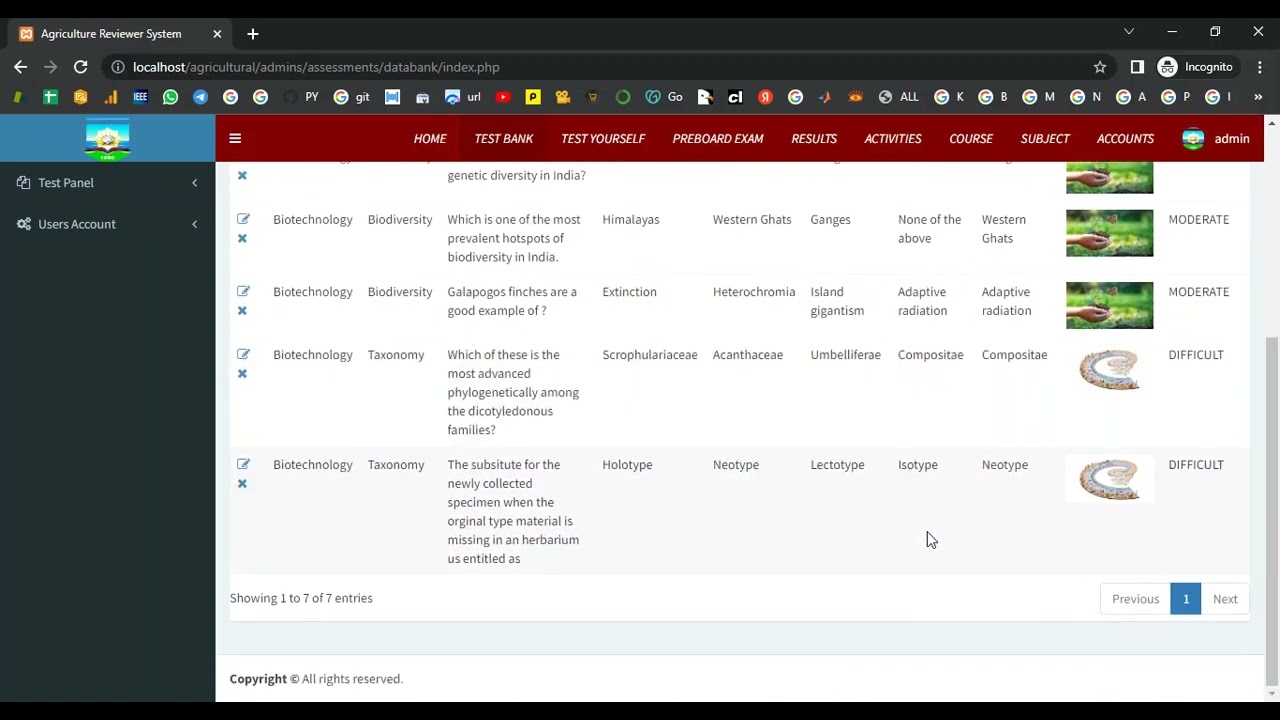 Agriculture Exam Reviewer in PHP - OKOK PROJECTS- Final Year Projects ...
