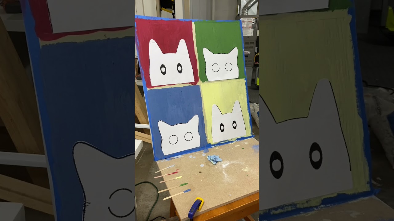 DIY pop art cat portrait.