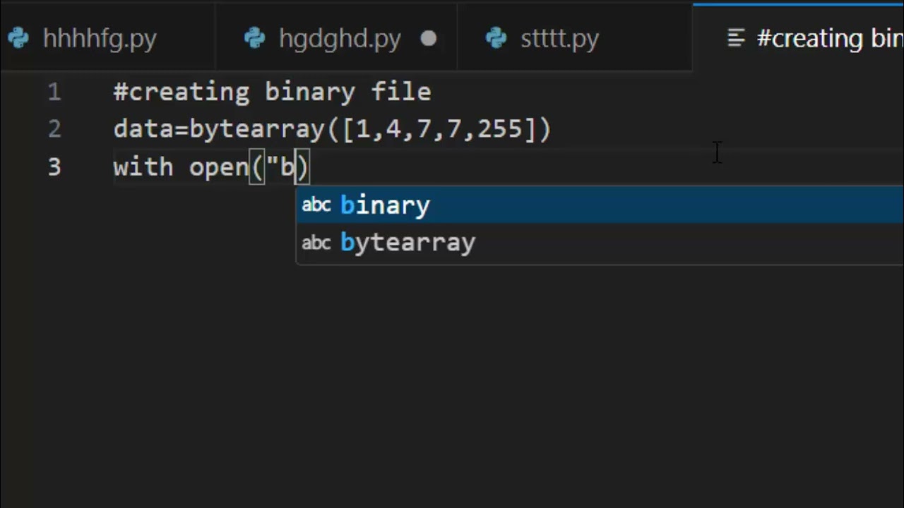 How to create binary file in Python on vs code@COMPUTEREXCELSOLUTION #python #pythonprogramming