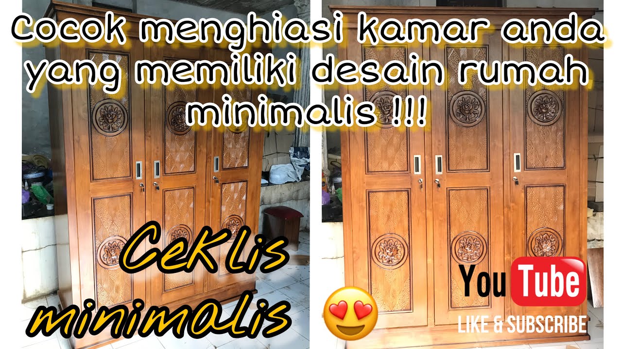 LEMARI PAKAIAN MINIMALIS 3 PINTU KAYU JATI JEPARA ( DETAIL UKURAN LEMARI PAKAIAN )