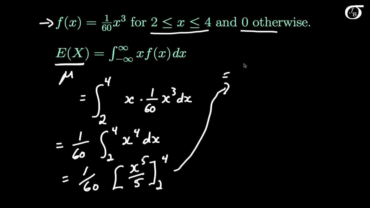 Deriving the Mean and Variance of a Continuous Probability Distribution