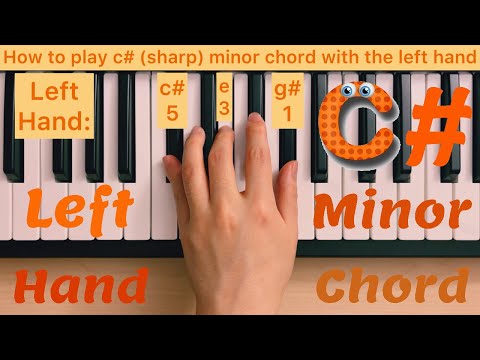 Piano Lesson 161: How to play c# (sharp) minor chord with the left hand play along tutorial