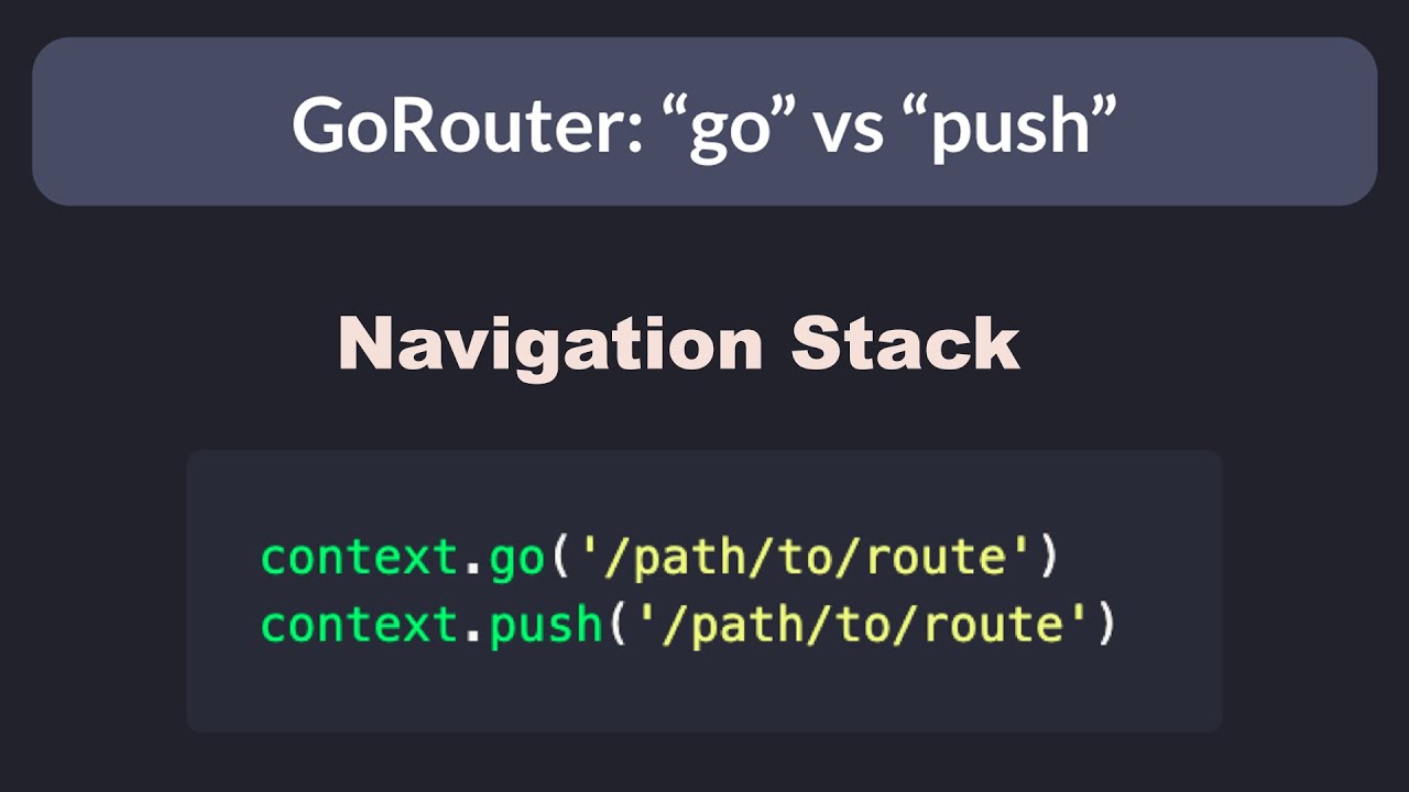 Flutter GoRouter Go and Push