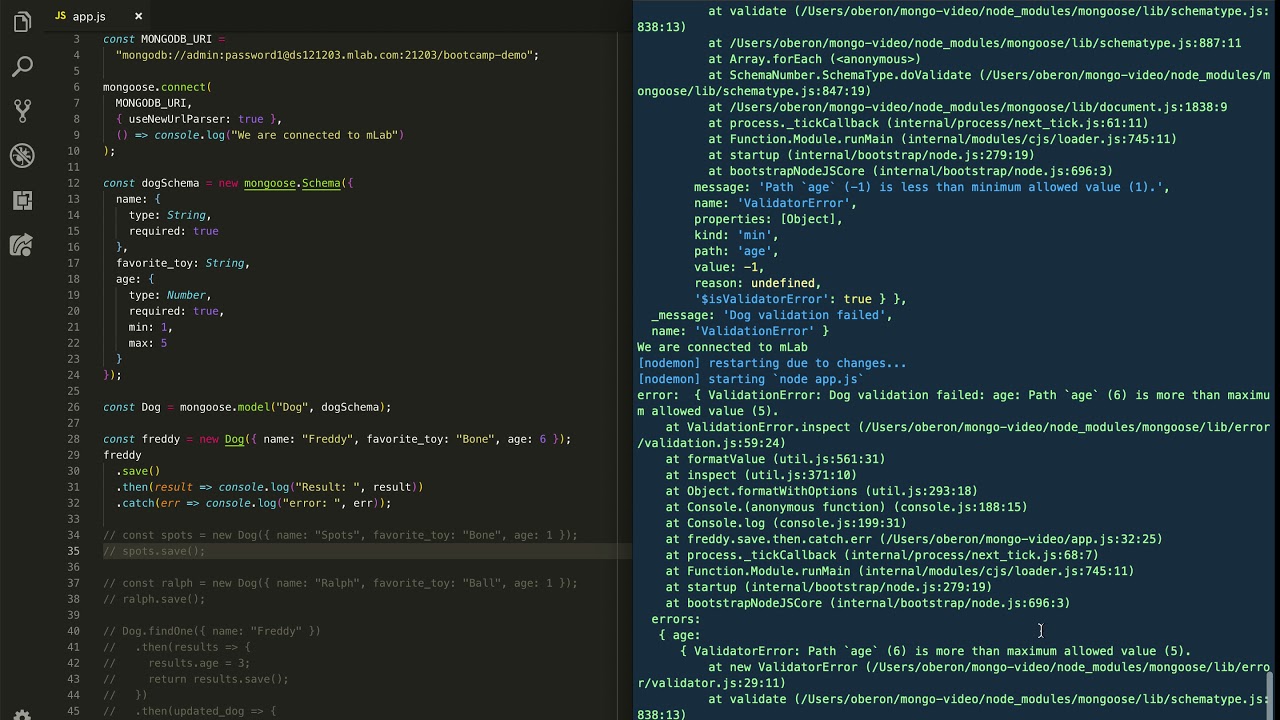 Bits of Good Bootcamp: Mongoose Validation