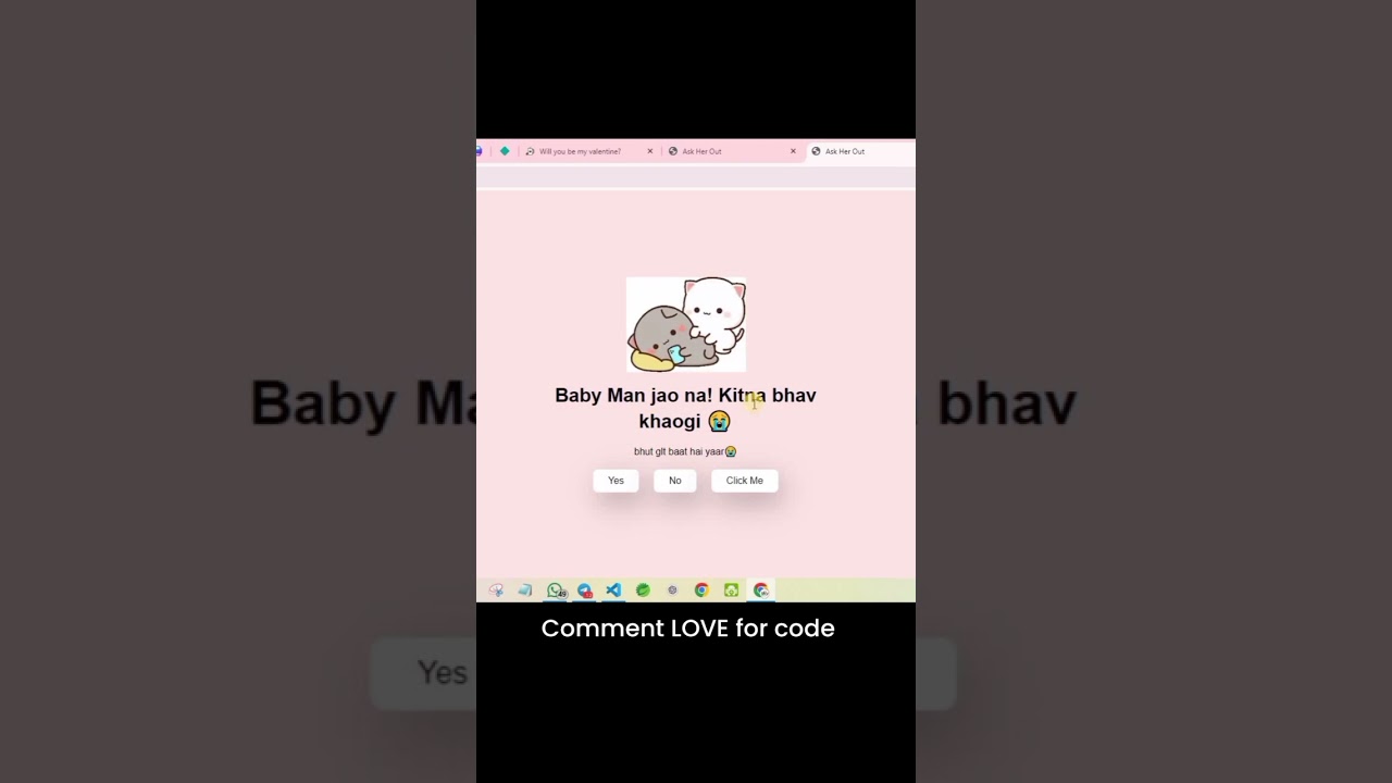 Express Love to Crush HTML,CSS,Javascript #coding #shorts