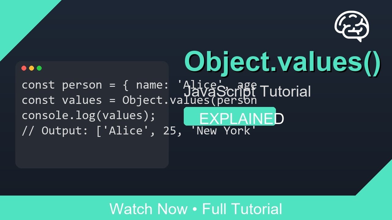 🎓 Object.values() - Complete JavaScript Tutorial