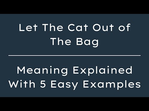 Let the cat out of the bag meaning and examples, What does let the cat out of the bag mean