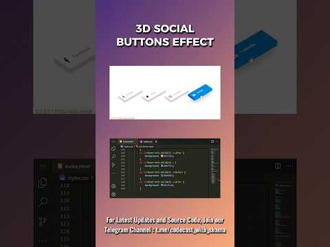 ЁЯМР 3D Social Buttons Hover Effect | HTML CSS #ytshorts #htmlcss #style