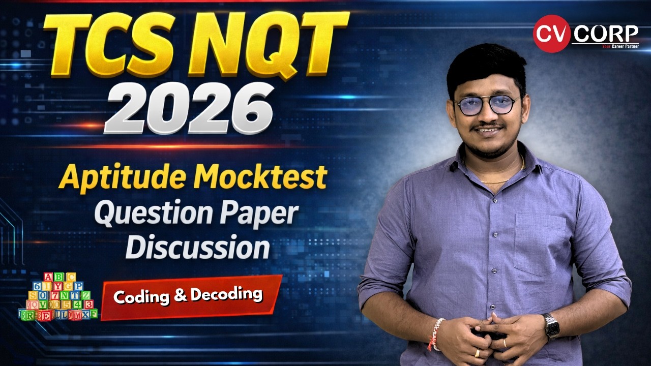 TCS NQT 2026 Aptitude Mock Test || Coding & Decoding Questions Discussion || #cvcorp