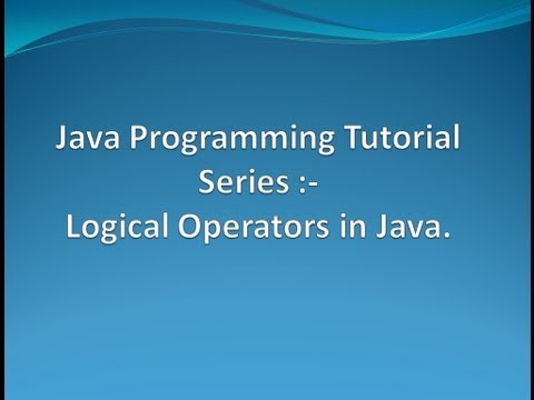 Logical Operators in Java