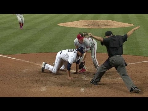 Blanks scores the tying run on a passed ball
