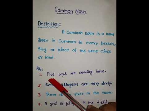 Definition of common noun & Examples