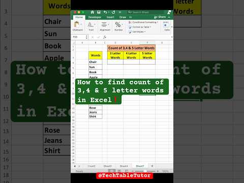 Don't Count 3,4 & 5 Letter words Manually: Use this Super Formula Trick #shorts #ytshorts #ytviral
