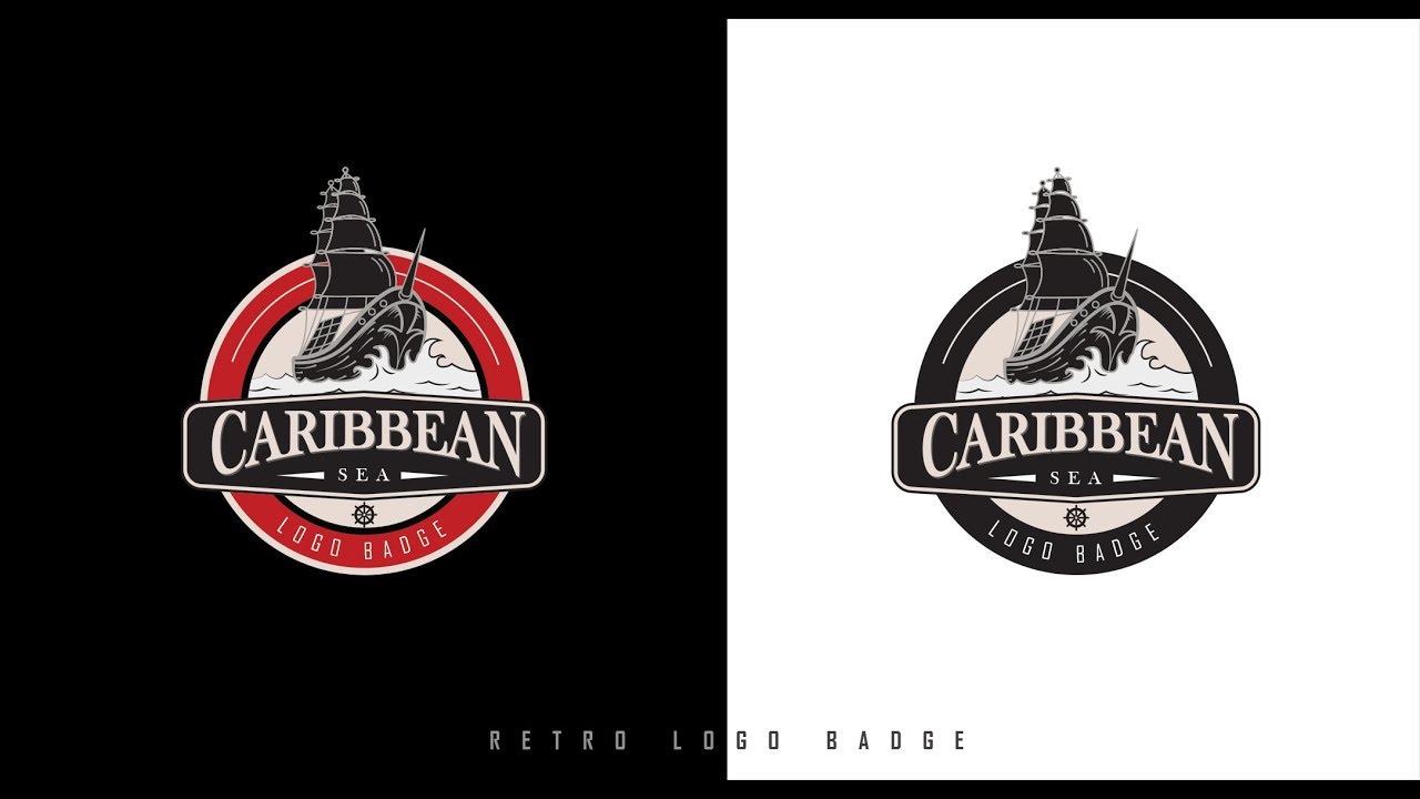 Retro Logo Badge | Adobe Illustrator Tutorial | Caribbean