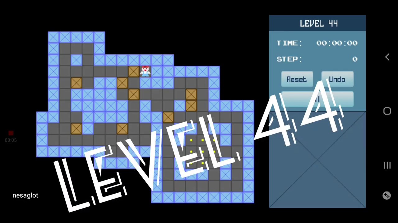 Classic Sokoban Level 44 | without UNDO | Solution 1 - 90