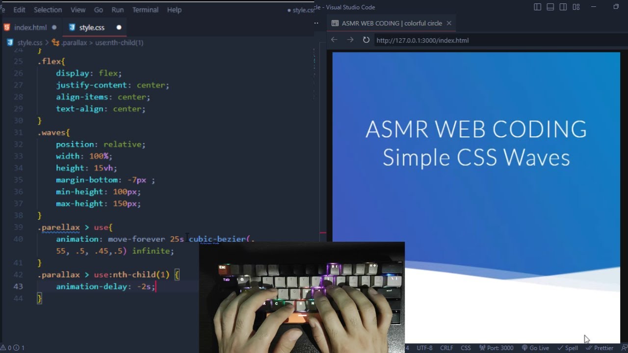 ASMR Programming - Simple CSS Waves Using HTML and CSS | No Talking
