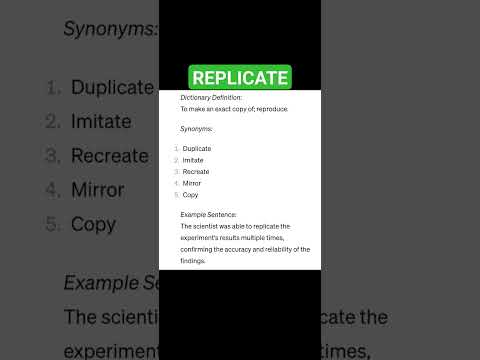 Vocabulary series,Word 38 "to replicate". #replicatemeaning #englishvocabulary #IELTSvocabulary