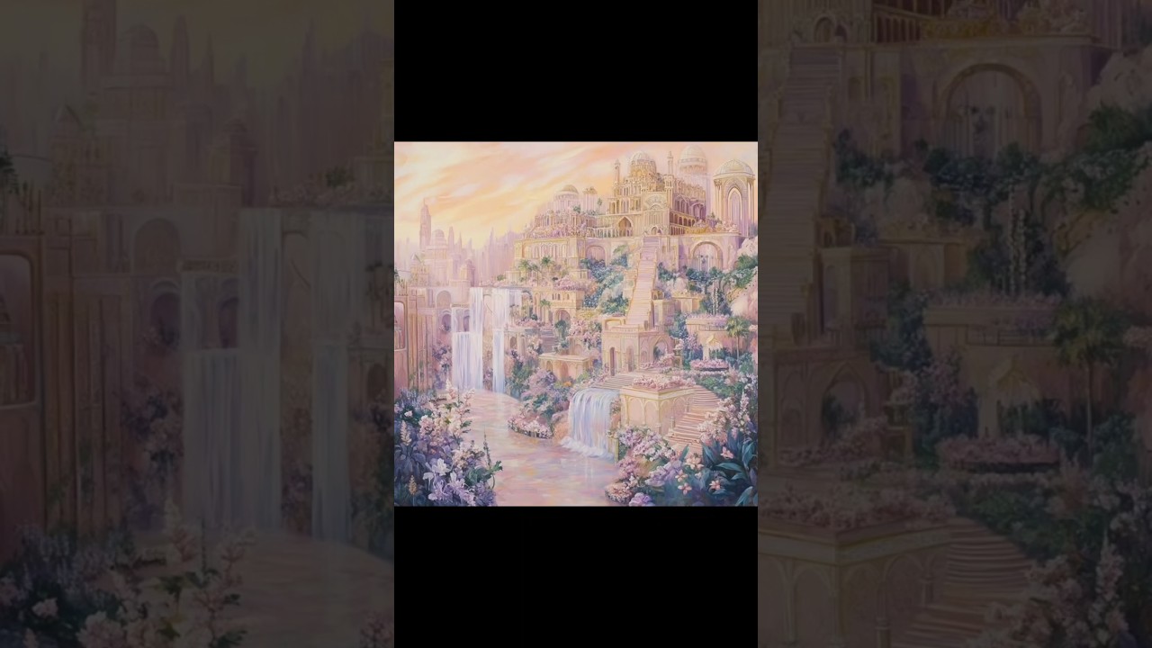 Hanging Gardens of Babylon: Fantasy Cities - Digital Clipart for Harmony and Prosperity #etsy #paint