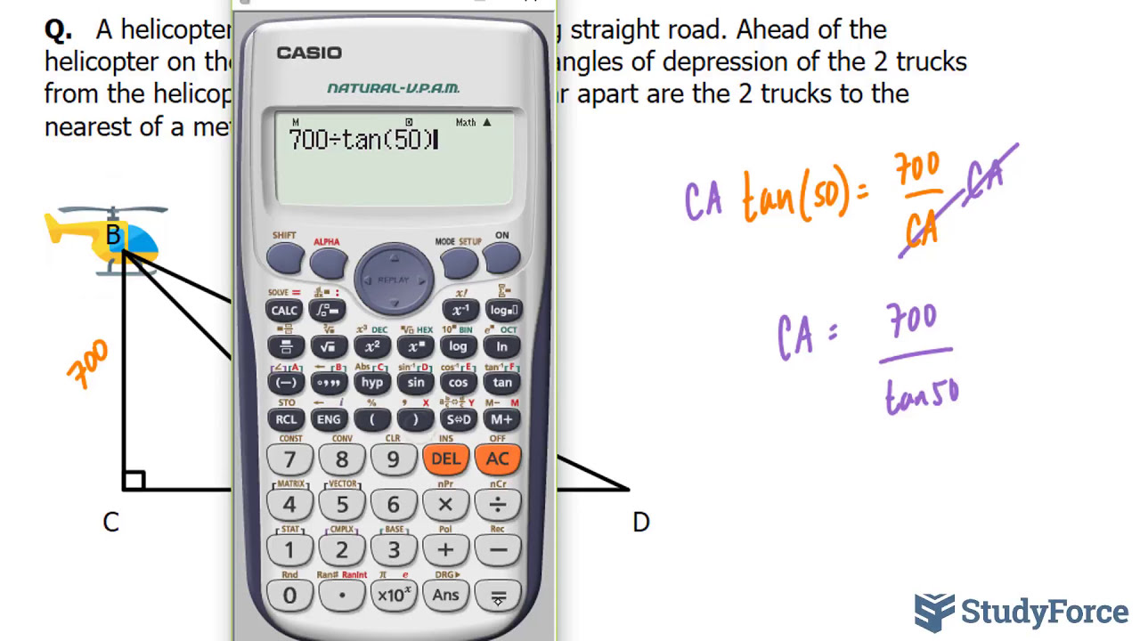 Trigonometry Problem Involving Right Triangles (Example 2)