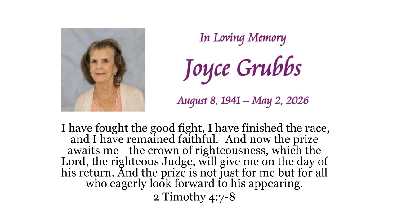 Joyce Grubbs Memorial Video