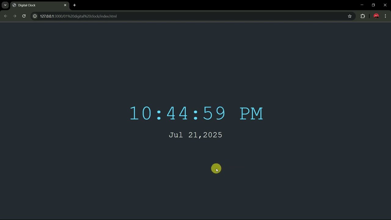 Digital Clock Project for Beginners | JavaScript Project with Live Date & Time