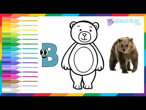 Alphabet Animal Adventures B: Learn how to draw a easy bear, hear its sounds, facts, and letter B!
