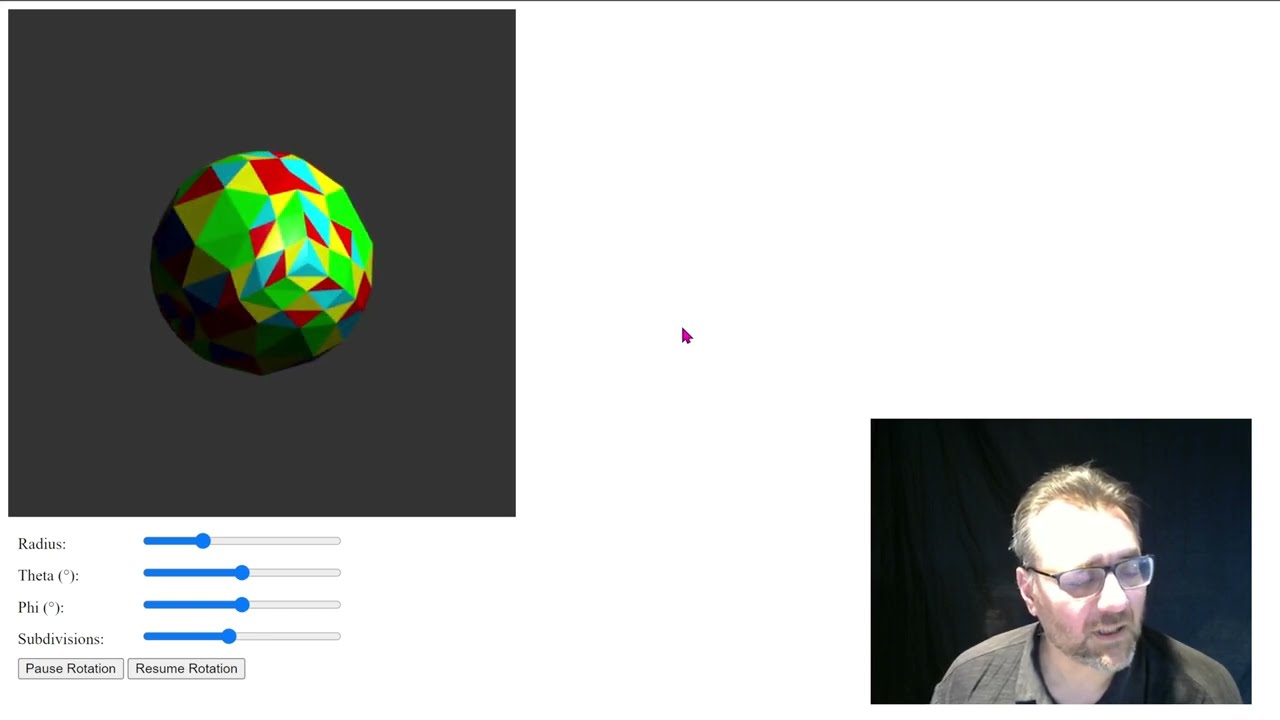 Interactive 3D Recursive Approximated Sphere in WebGL
